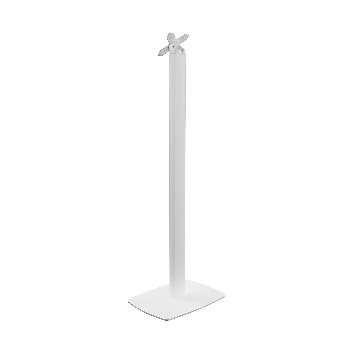 Metal Pole Floor Stand- CTA Premium Thin Profile Retail & Tradeshow Stand with VESA Plate and Base – Compatible with CTA’s Locking Mount (PAD-PARAW) or Any VESA Compatible Mount (ADD-CHKW) - White