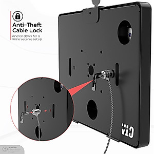 Locking iPad Wall Mount – CTA Anti-Theft Tablet Wall Mount For iPad 10th Gen 10.9-inch - iPad 7th/8/9 Gen - iPad Air 4 - Galaxy Tab - Lenovo Tab 4 - Zebra Tablets & More - Black - (PAD-PARAW)