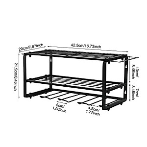 QYQRQF Power Tool Organizer Wall Mount, Heavy Duty 3 Layers Tool Storage Rack with 4 Drill Holders Tool Shelf for Work Shop, Garage, 150Lbs Load Capacity