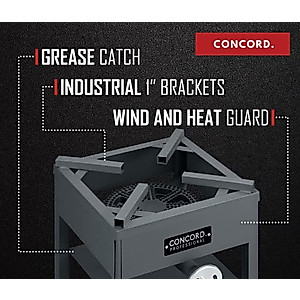 Concord Professional Single Banjo Wok Burner with Stand. Up to 270,000 BTU. Great for Home Brewing, Wok Stir Fry, Turkey, Etc. (16")