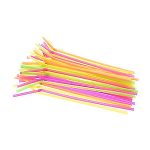 Tiger Chef Refill 400 Flexible Plastic Multi Color Neon Drinking Straws BPA-Free 8.25 Inch