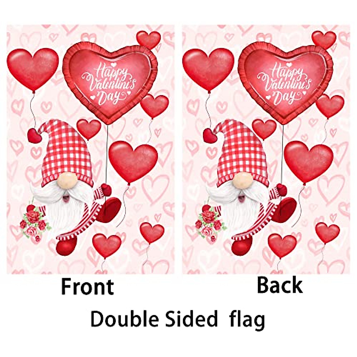 Akeydeco Valentine's Day Flag,12x18 Inch Valentine's Heart Garden Flag Double Sided Printing Valentine Flags for Your Valentine's Day Decoration
