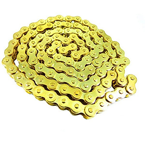 420 Gold Chain 102 Link with Connecting Master Link for 50cc 70cc 90cc 110cc 125cc Honda XR50 CRF50 Motorcycle Dirt Pit Bike ATV Quad Go Kart 4 wheeler Honda Yamaha Suzuki Kawasaki NST