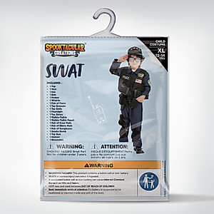 Spooktacular Creations Police SWAT Costume for Kids, S.W.A.T. Police Officer Costume for Halloween Cosplay, Role-playing, Carnival Cosplay, Themed Parties(Medium (8-10 yr))