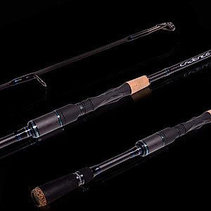 Cadence CR7 Spinning Rod, Fishing Rod with 40 Ton Carbon,Fuji Reel Seat,Durable Stainless Steel Guides with SiC Inserts,Full Assortment of Lengths, Actions for Spinning Reels