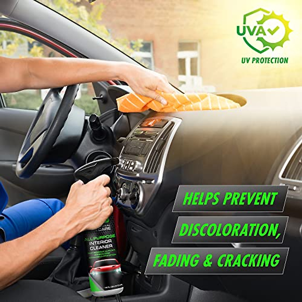 Total Car Interior Cleaner for Vehicle Detailing & Restoration All Purpose Solvent & Car Dashboard Cleaner Seats Upholstery Leather Shine Plastic Vinyl and More | Matte Finish (16 Fl Oz)