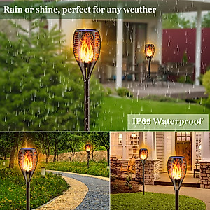 Balight Solar Torch Lights, 43in 96 LED Waterproof Flickering Flames Solar Lights Outdoor Landscape Decoration Lighting Dusk to Dawn Auto On/Off Security Torch Light for Patio Garden Yard Driveway