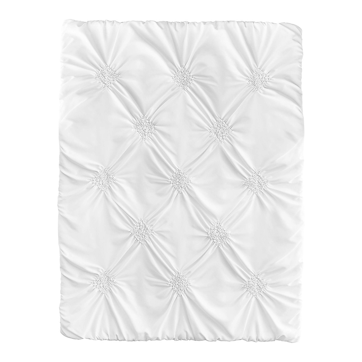 Sweet Jojo Designs Solid Color White Shabby Chic Harper Baby Girl Crib Bedding Set 4 pieces