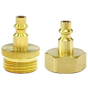 Water Blowout Quick Connect Plug Fittings for Air Compressor, Winterize Kit for RV, Camper, Outdoor Plumbing, Garden Hose, and Sprinkler Systems (One Pair)