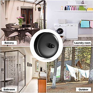 4 Pieces Retractable Clothesline 304 Stainless Steel Cloth Line 9.2ft Retracting Adjustable Laundry Line Heavy Duty Shower Rope String Retracting Clothesline for Indoor Outdoor Home (Black)