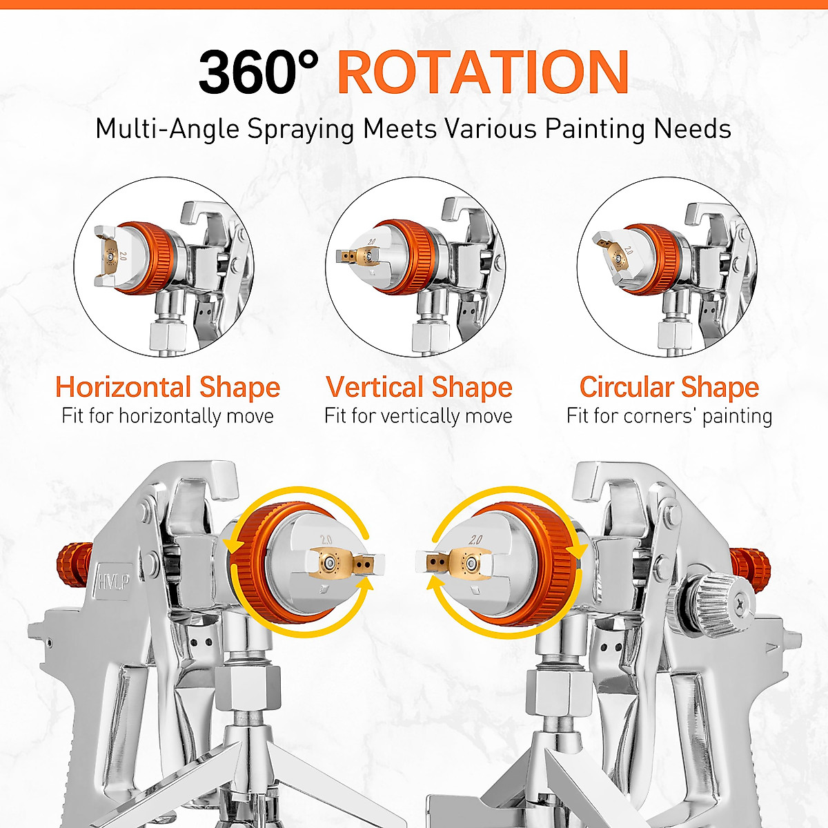 REFINE HVLP Spray Gun, Siphon Air Paint Sprayer Gun with 1.7mm 2mm Nozzle Sets, 1000CC Automotive Paint Gun with Air Regulator, Professional for Car, Furniture, House Painting