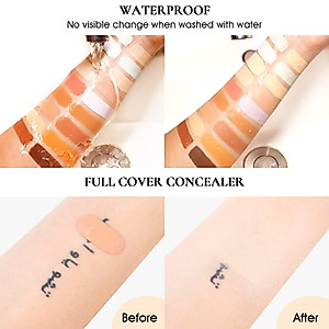 Cream Contour Concealer Palette,DE'LANCI 18 Color Contour Highlighting Makeup Palettes Kit,Contouring Pallet for Dark Circles,Redness,Natural Concealing Foundation Full Coverage,Cruelty Free