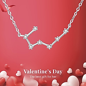 BriLove 925 Sterling Silver Necklace -Taurus Constellation Zodiac 12 Horoscope Astrology Women CZ Pendant Necklaces Birthday Gift for Valentines Day/Anniversary/Mothers Day/Christmas