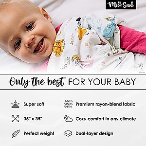 Milk Snob Disney Princess Baby Girl Swaddle Blanket, Soft Receiving, Security Bed and Play Blanket, Toddler and Infant Baby Bedding Registry and Shower Gifts, Newborn Essentials, 35x35