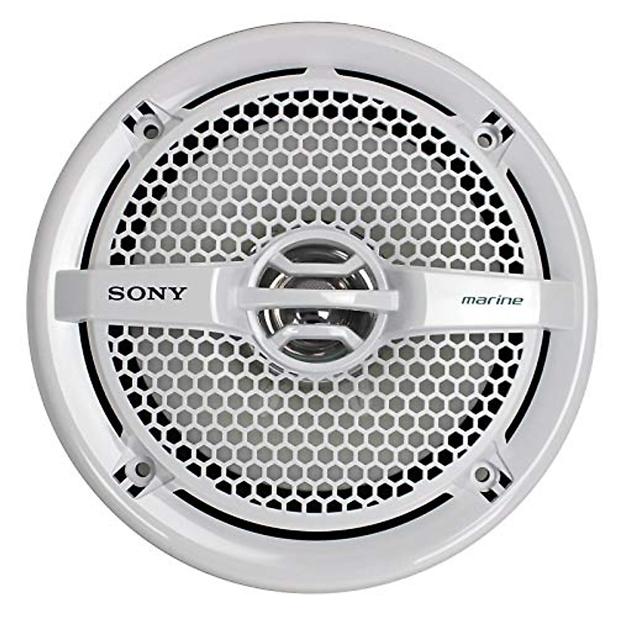 Sony XS-MP1611 6.5 Inch 280 Watt 4 Ohm Dual Cone Weatherproof Marine Audio Stereo Speakers with Polypropylene Woofer Cone, White, 2 Pairs