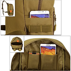 CREATOR 10L Mini Backpack Military MOLLE Tactical Backpack Rucksack Travel Daypack Gear Assault Pack (Brown)