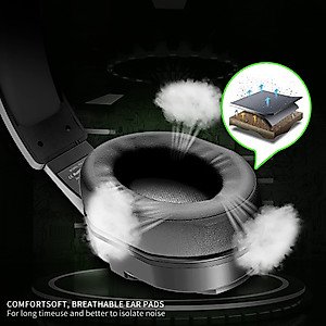 Kikc PS4 Gaming Headset with Mic for Xbox One, PS5, PC, Mobile Phone and Notebook, Controllable Volume Gaming Headphones with Soft Earmuffs, Headphones