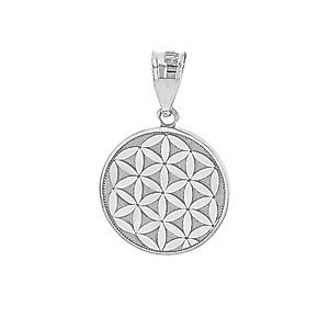 Dainty 925 Sterling Silver Flower Of Life Sacred Geometry Charm Pendant