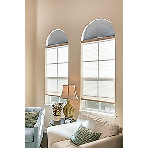 Redi Shade No Tools Original Arch Light Blocking Pleated Fabric Shade White, 72 in x 36 in