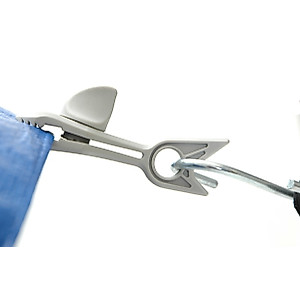 PROGRIP 907040 Shark Clip with Screw for Tarp, Camping and Cargo Tie Down Extension (Pack of 4) , Black