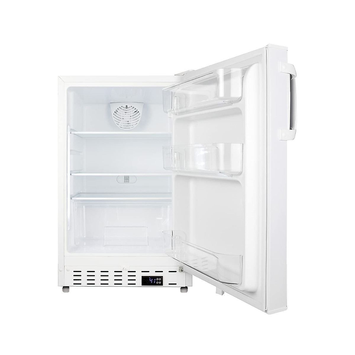 Summit Appliance ALR46W Built-in Undercounter ADA Compliant Residential All-Refrigerator in White with Door Storage, Adjustable Thermostat, Open Door Alarm, Sealed Back and Auto Defrost