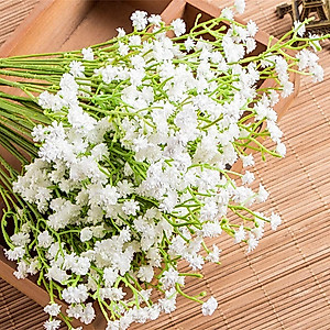 LOVENIMEN Artificial Gypsophila, Baby Breath Plastic Plants Fake Flowers Wedding Bridal Bouquet Party Indoor Outdoor DIY Home Garden Verandah Corridor Table Arrangements Decoration - 4 pcs