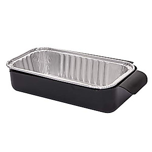 Char-Broil 20602108 Patio Bistro TRU-Infrared Electric Grill, Graphite & 9328812P06 Aluminum Disposable Grill Drip pan, (10-Pack), Silver