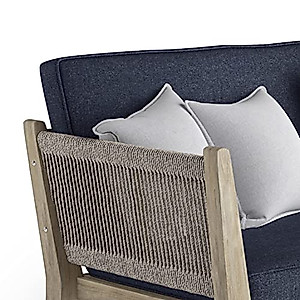 SIMPLIHOME Cayman 77 Inch Wide Contemporary Outdoor Sofa with Décor Pillows in Slate Grey Polyester Fabric, For the Living Room and Family Room