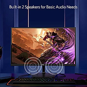 Fiodio 24" Curved 75Hz Refresh Rate Computer Monitor Full HD 1080P HDMI VGA Ports with Speakers, VESA Wall Mount Ready (HDMI Cable Included)