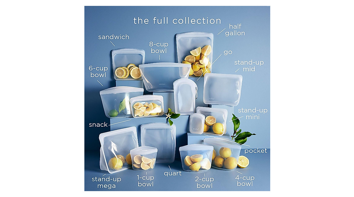 Eco-Friendly Stasher Silicone Reusable Storage Bags - 4-Pack