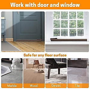 VISEMAN Under Door Stopper, Door Noise Blocker, Adjustable Door Sweeps Window Blocker, Door Bottom Weather Stripping, 20 to 36" Clear Self Stick Door Bottom
