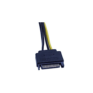 zdyCGTime 15-Pin SATA Male to 8 Pin (6+2 Pin) PCI-Express Female Video Card Power Adapter Cable(20CM/8inch)