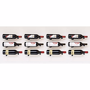 VintageView Vino Series-Vino Pins 12 Bottle Wall Mounted Wine Bottle Rack (Anodized Black) Stylish Modern Wine Storage with Label Forward Design