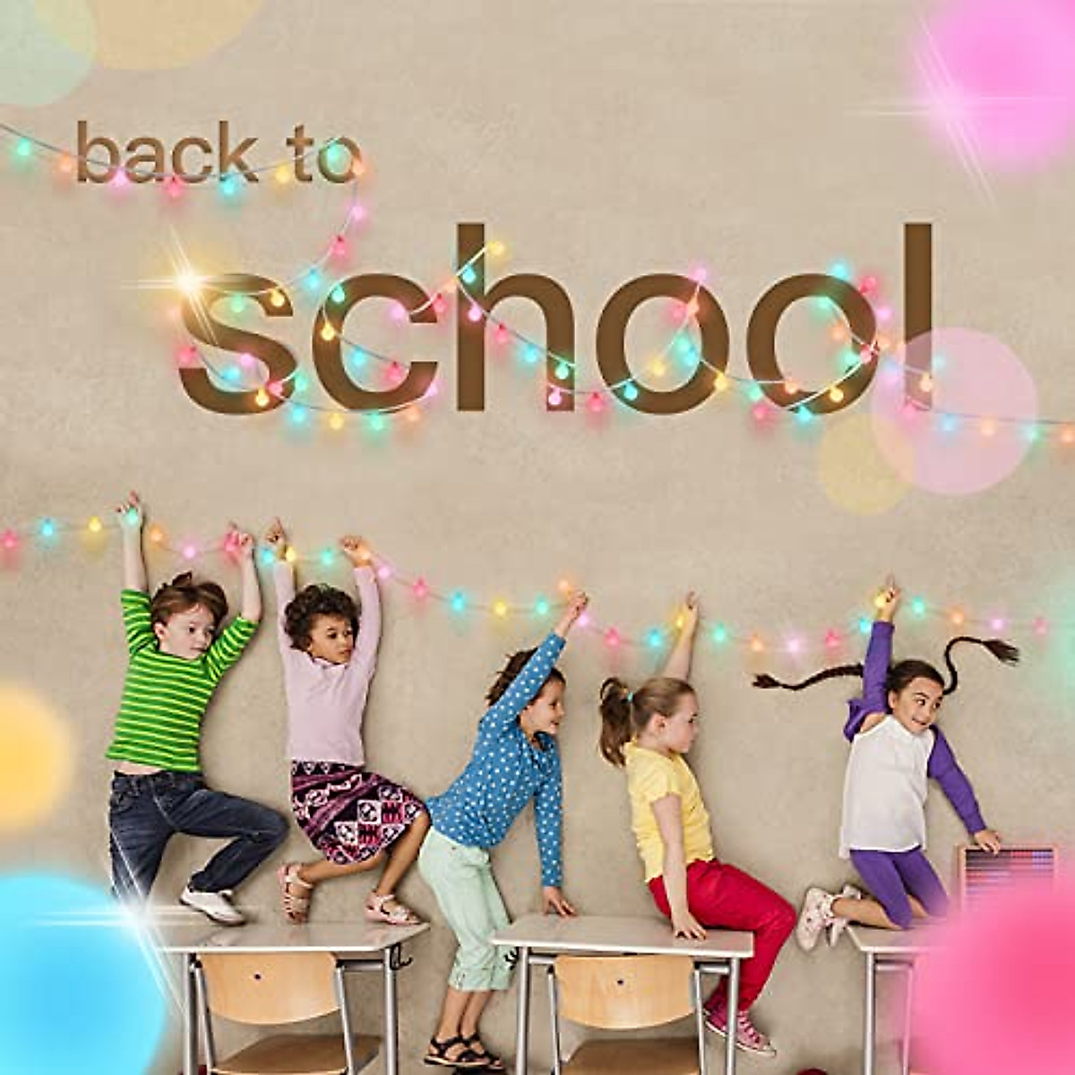 suddus Globe String Lights Bedroom, 100 Led Fairy Lights Plug in, Indoor String Lights for Classroom, Dorm, Birthday, Backyard, Patio, Garden, Party, Living Room, Pastel Color