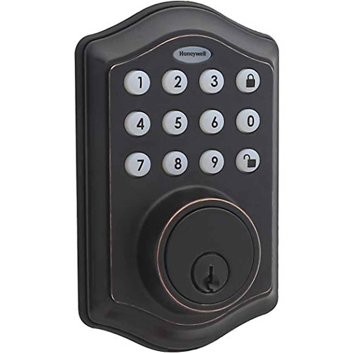 Honeywell Safes & Door Locks - Keyless Entry Door Lock with Smart Electronic Keypad Deadbolt - Easy Installation & 50 Different Pin Codes - Auto Lock - Oil Rubbed Bronze - 2.9 x 2 x 6.2 in - 8712409