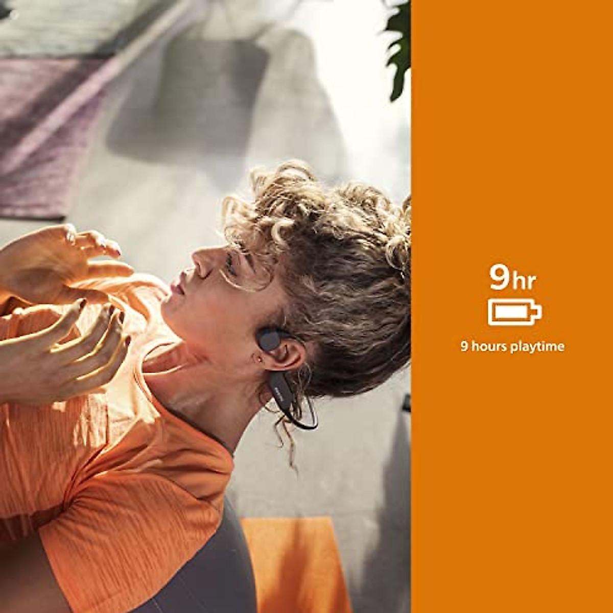 Philips GO A6606 Open-Ear Bone Conduction Bluetooth Headphones with Lightweight Neckband, Waterproof, Black