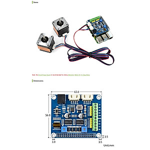 Coolwell Waveshare Stepper Motor HAT for Raspberry Pi 4B+ 4B 3B+ 3B 2B+ Zero W WH Jetson Nano Dual DRV8825 Motor Controller up to 1/32 Microstepping Drives Two Stepper Motors