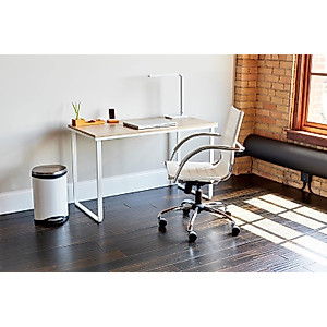 Safco Products Simple Design Table Desk with Sled Base, , Beech Top White Legs (1943BHWH)