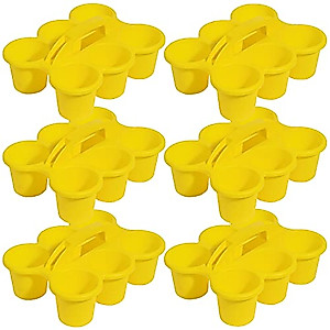 Deflecto Caddy Cup, 12.1” x 5.3” x 9.6”, Yellow 6 Count