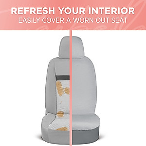 Carbella 2-Pack Sheepskin Car Seat Covers, Soft Plush Comfy Faux Fur Car Seat Covers Front Seats, Cute Automotive Seat Protectors Seat Covers For Cars, Car Accessories for Women (Gray)