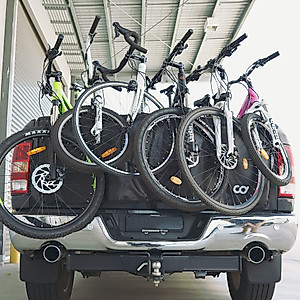 CyclingDeal Tailgate Bike Pads - 54" Wide - Bicycle Rack Cover for Pickup Truck - Truck Bed Car MTB Carrier - Great for Mountain Bikes - Size M (5 Bikes)