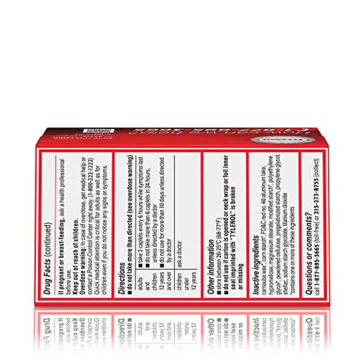 Tylenol Extra Strength Caplets with 500 mg Acetaminophen, Pain Reliever & Fever Reducer, Acetaminophen for Headache, Backache & Menstrual Pain Relief, 100 ct
