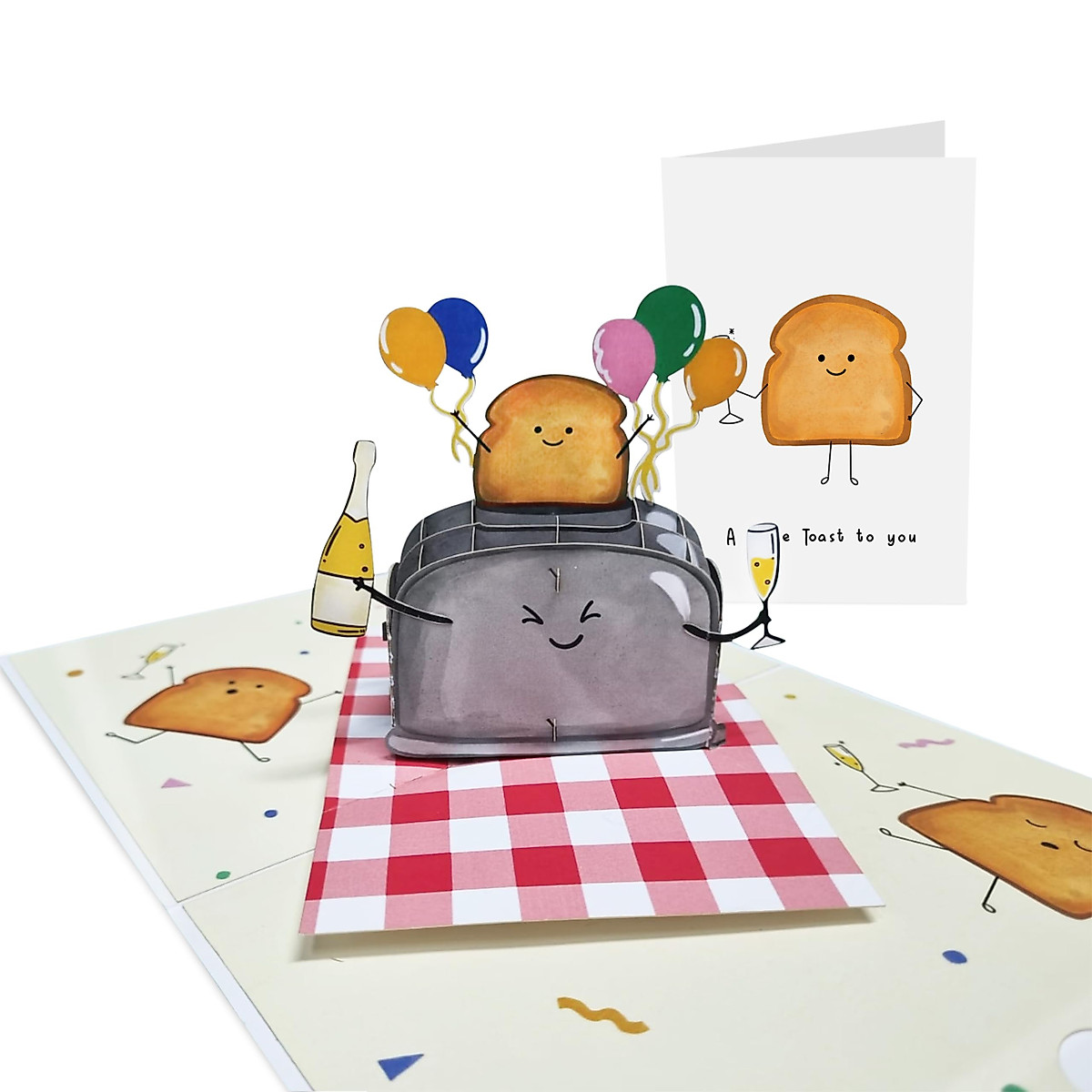 CENTRAL 23 Pop Up Cards Birthday Congratulations - A Little Toast To You - Wedding Cards For Bride And Groom - Funny Popup Cards For Men And Women - Party - Love Greeting Cards 3D