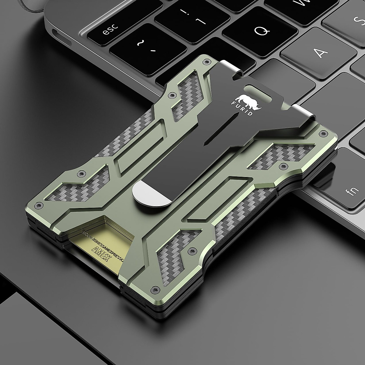 furid Metal Wallet for Men Slim: Tactical Wallet - Minimalist Wallet Rfid Card Holder - Money Clip Wallet for Men Thin