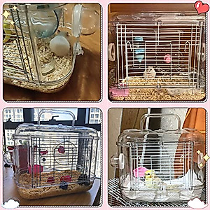 kathson Dwarf Hamster Cages and Habitats Portable Hamsters Travel Cage Transparent Gerbils Cages Small Animal Carry Case with Accessories Food Bowl Water Bottle Running Wheel for Ferret Hedgehog