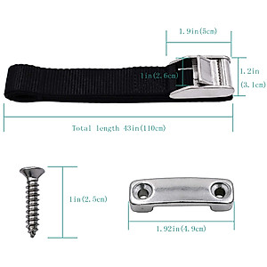 YYST Cooler Tie-Down Kit Strap Improved Cooler Straps Compatible with Yeti RTIC Igloo Coleman Coolers W SS 316 Buckle and 316 Deck Loop to Keep Your Cooler Secured - No Cooler – Type B (2)