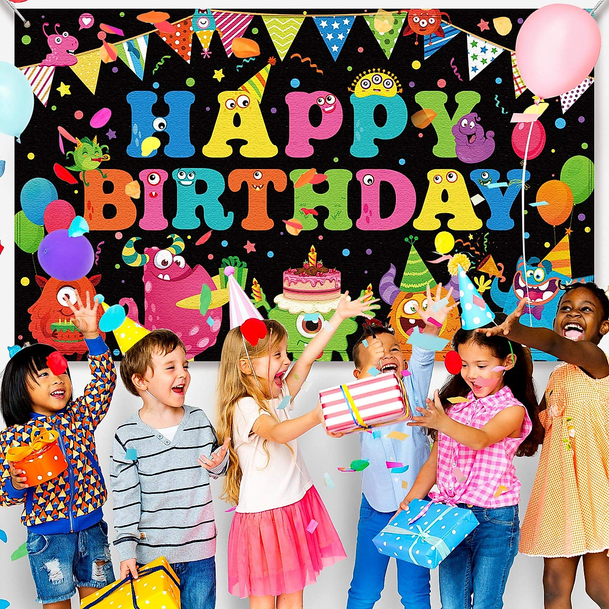 Birthday Backdrop Birthday Party Photography Background Decorations Happy Birthday Backdrop Banner Cake Table Banner for Baby Shower Party Supplies Photo Booth Props