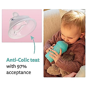 Herobility Double Anti-Colic Baby Bottles – 8.5 fl oz/240ml – 4-Pack – BPA-Free - Multicolor - White, Gray, Pink, Hawthorn Rose