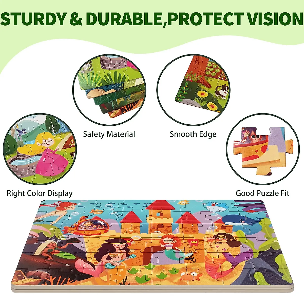 Puzzles for Kids Ages 3-5，Toddler Puzzles 48 Piece Jigsaw Puzzles for Preschool Children Learning Educational Puzzles Toys Gift Set for Boy and Girl (6 Puzzles)