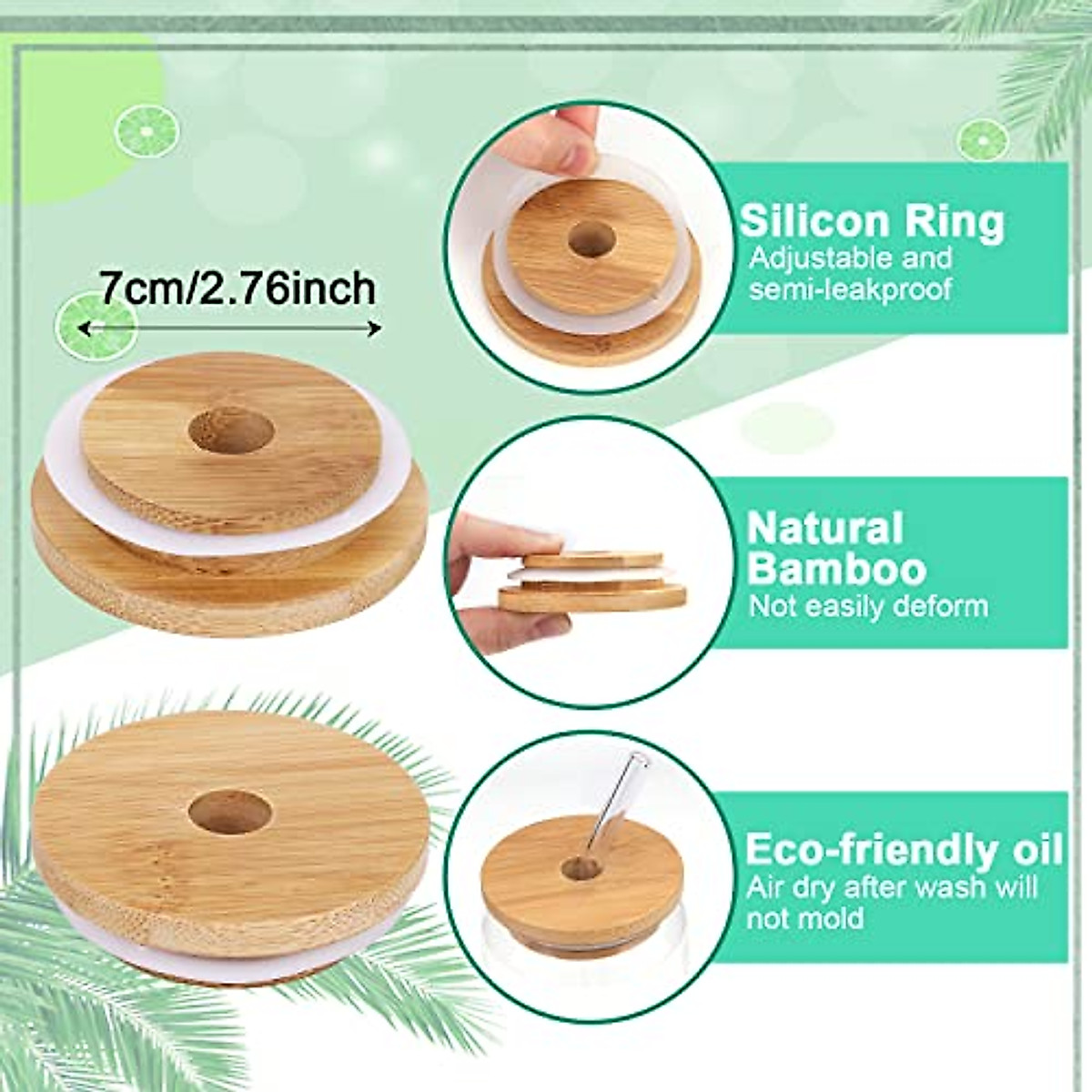 Beer Can Glass with Bamboo Lids and Straw 16 oz Drinking Glasses Can Tumbler Clear Glass Cups Reusable Beer Can Shaped High Borosilicate Glass Great for Smoothies, Tea, Cola, Juice,Soda (4pack)